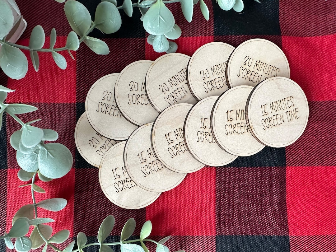Kids Screen Time Tokens: Laser Cut Wood Activity Rewards - Etsy