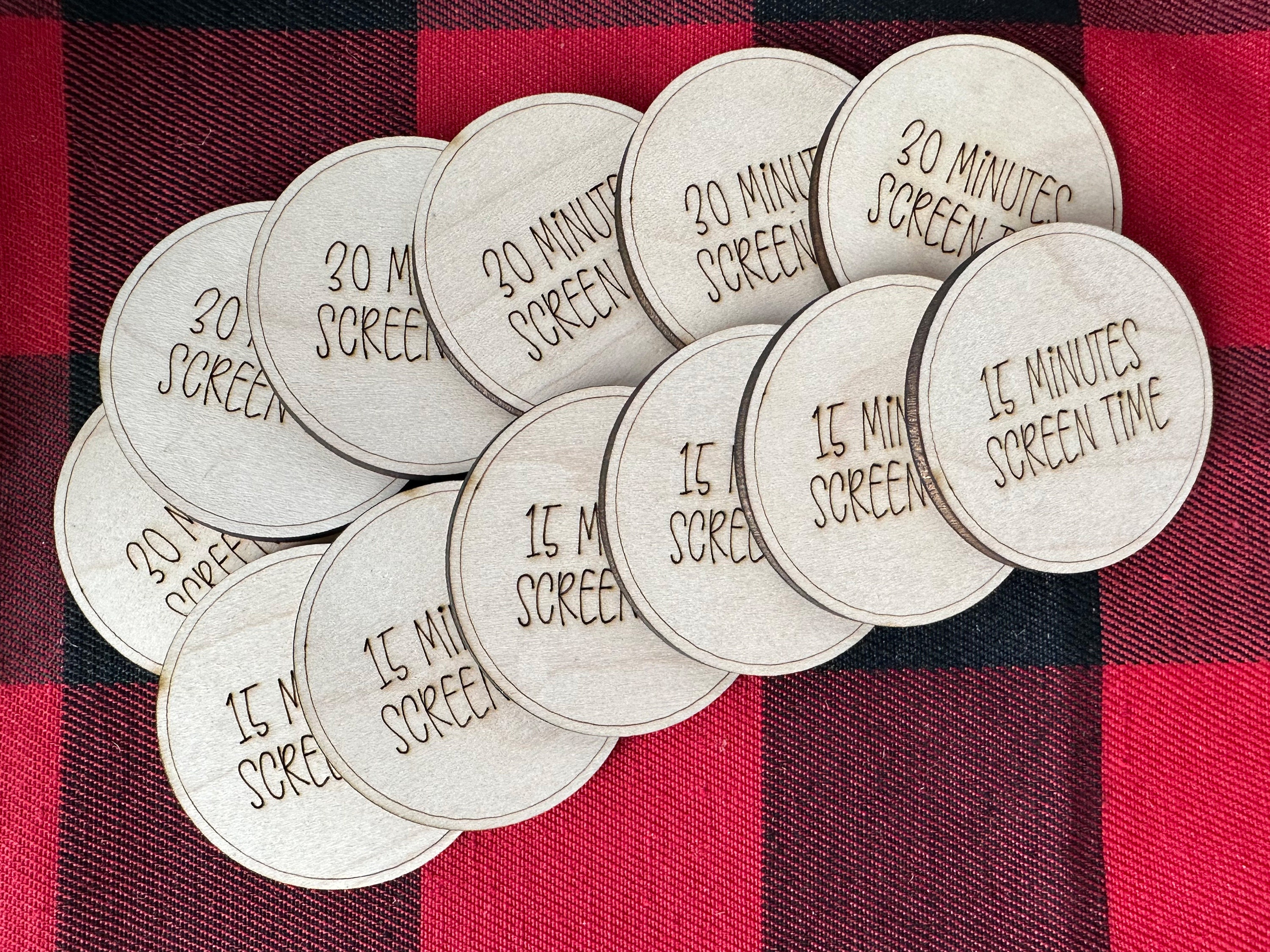 Kids Screen Time Tokens: Laser Cut Wood Activity Rewards - Etsy