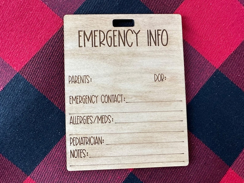 Emergency ID Tag for Kids Emergency ID Backpack or Car Seat - Etsy