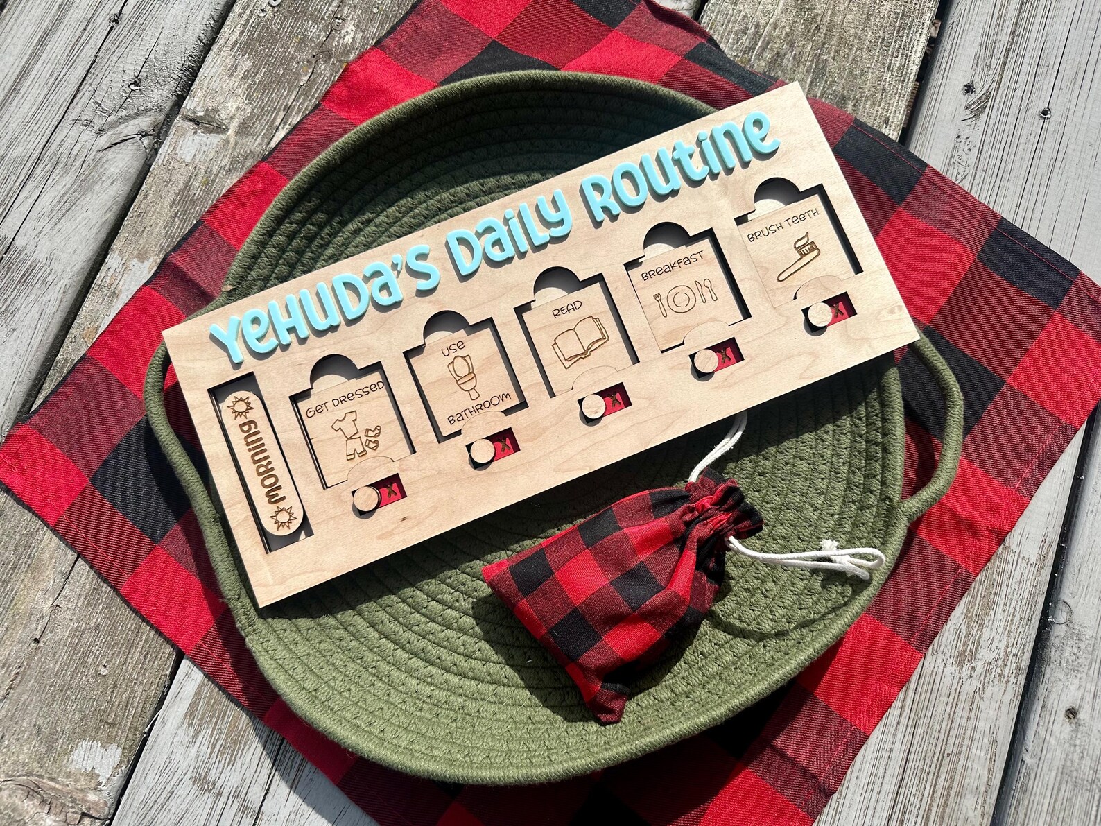 Personalized Kids Daily Routine Chart: Interactive Task Tracker - Etsy