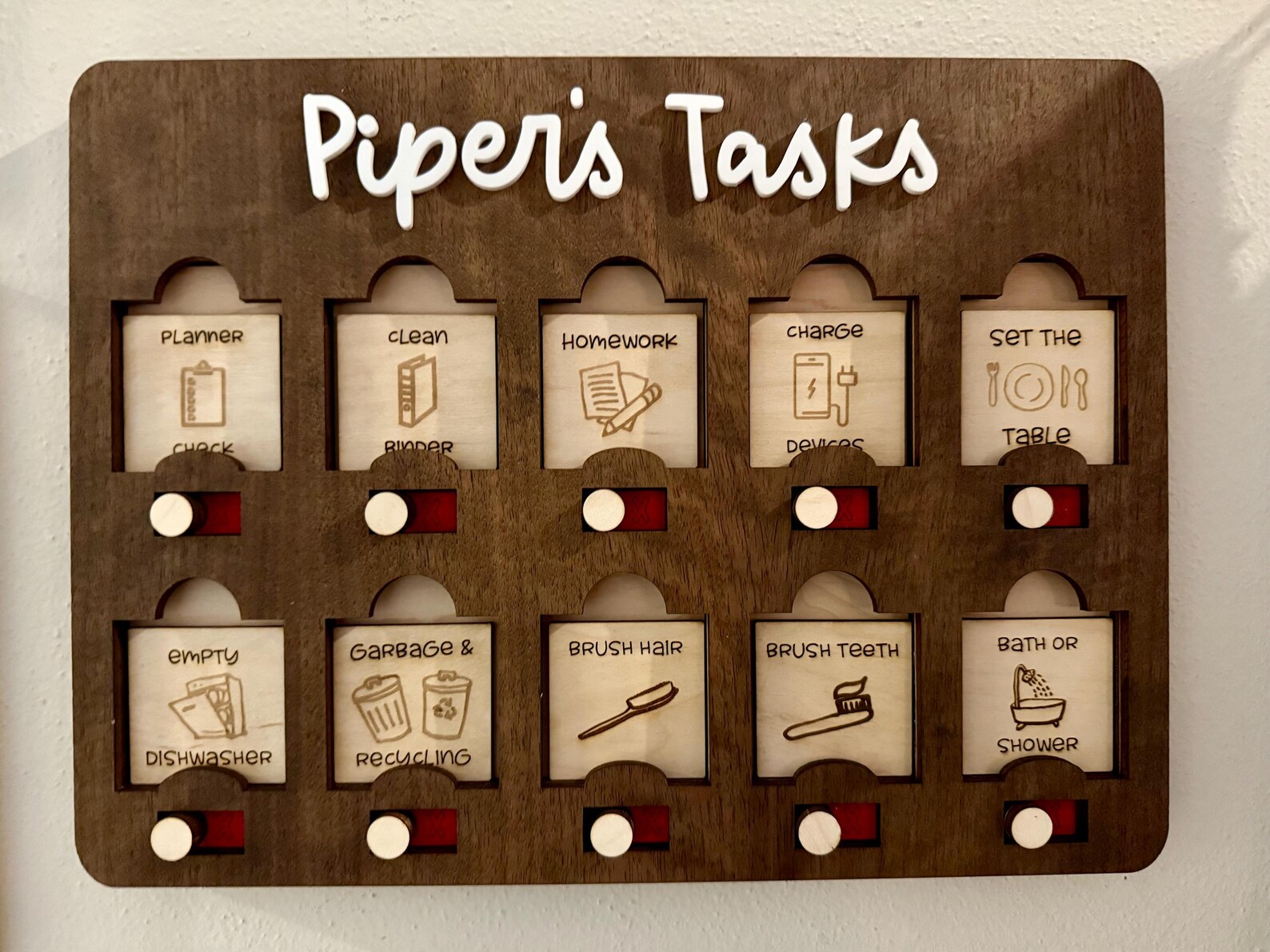 Personalized Kids Daily Routine Chart: Interactive Task Tracker - Etsy