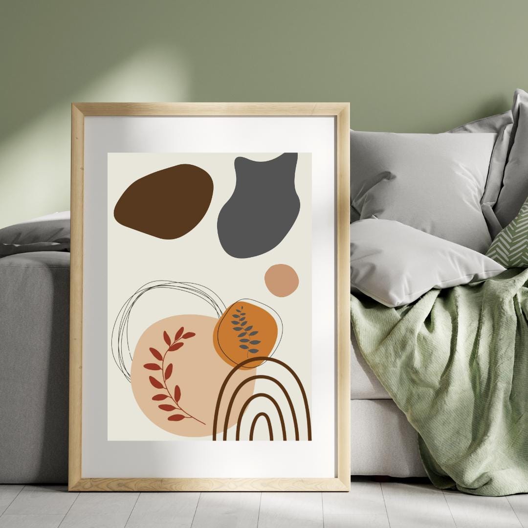 Boho Art for Print, Modern Art, Boho Decor Wall Art Print, Neutral Boho ...