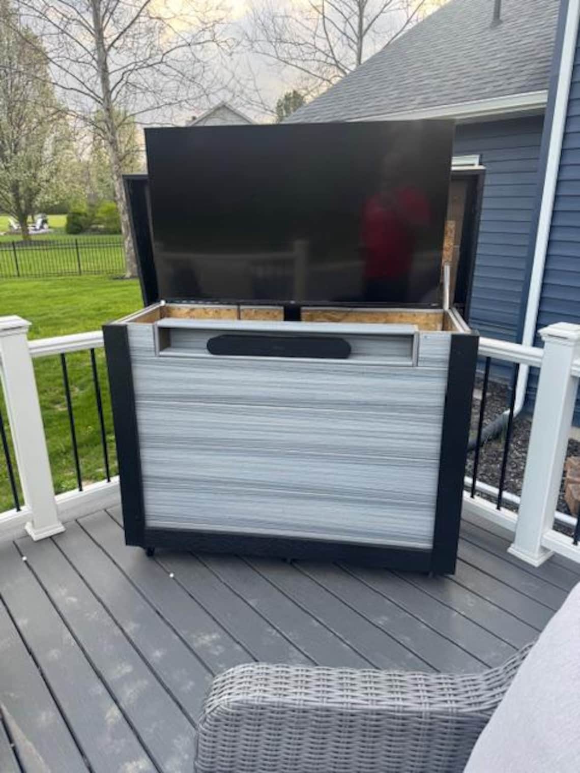 Large Weatherproof Outdoor TV Lift Cabinet With Sound Bar Shelf - Etsy