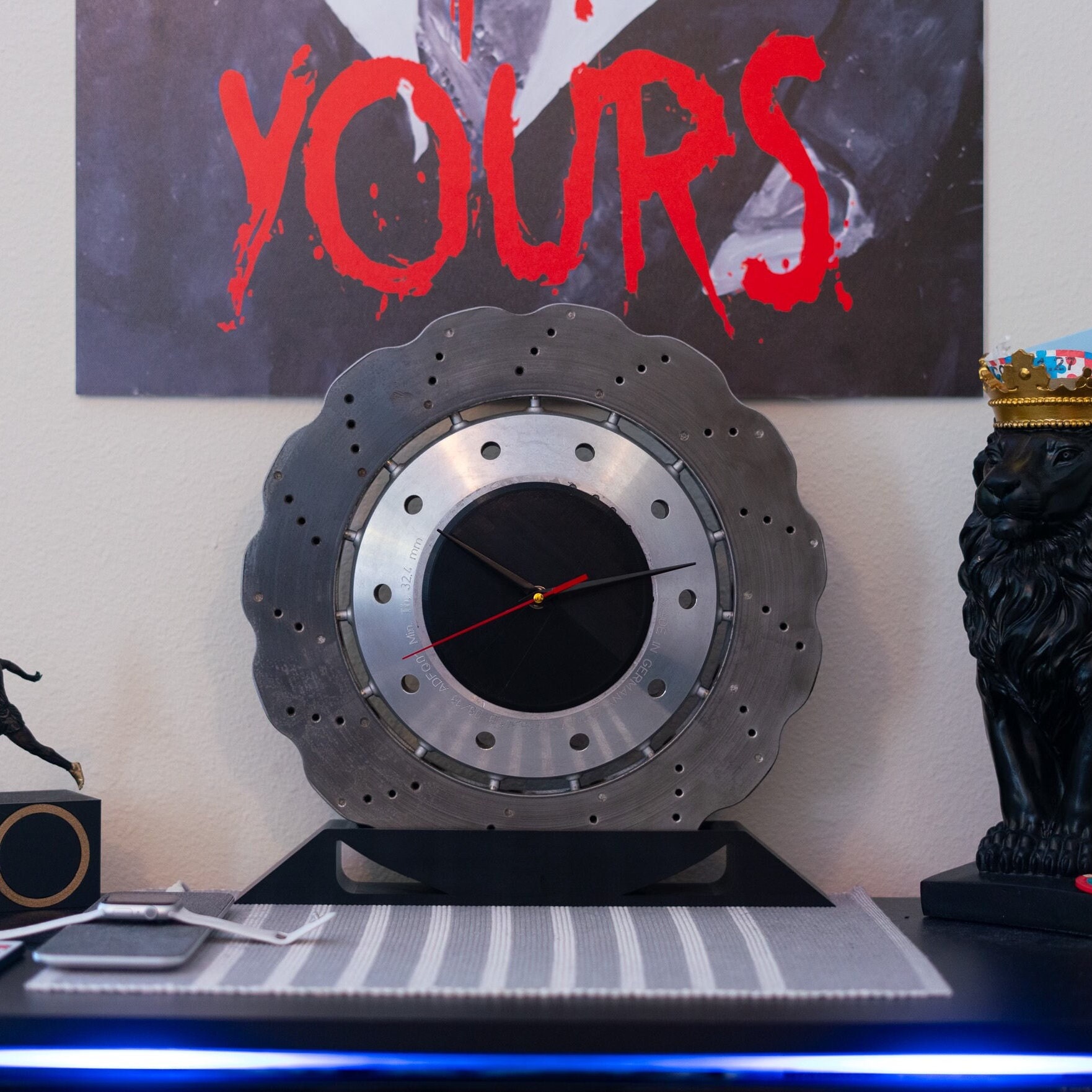 Audi R8 Racecar Brake Rotor Clock Wall Decor - Etsy