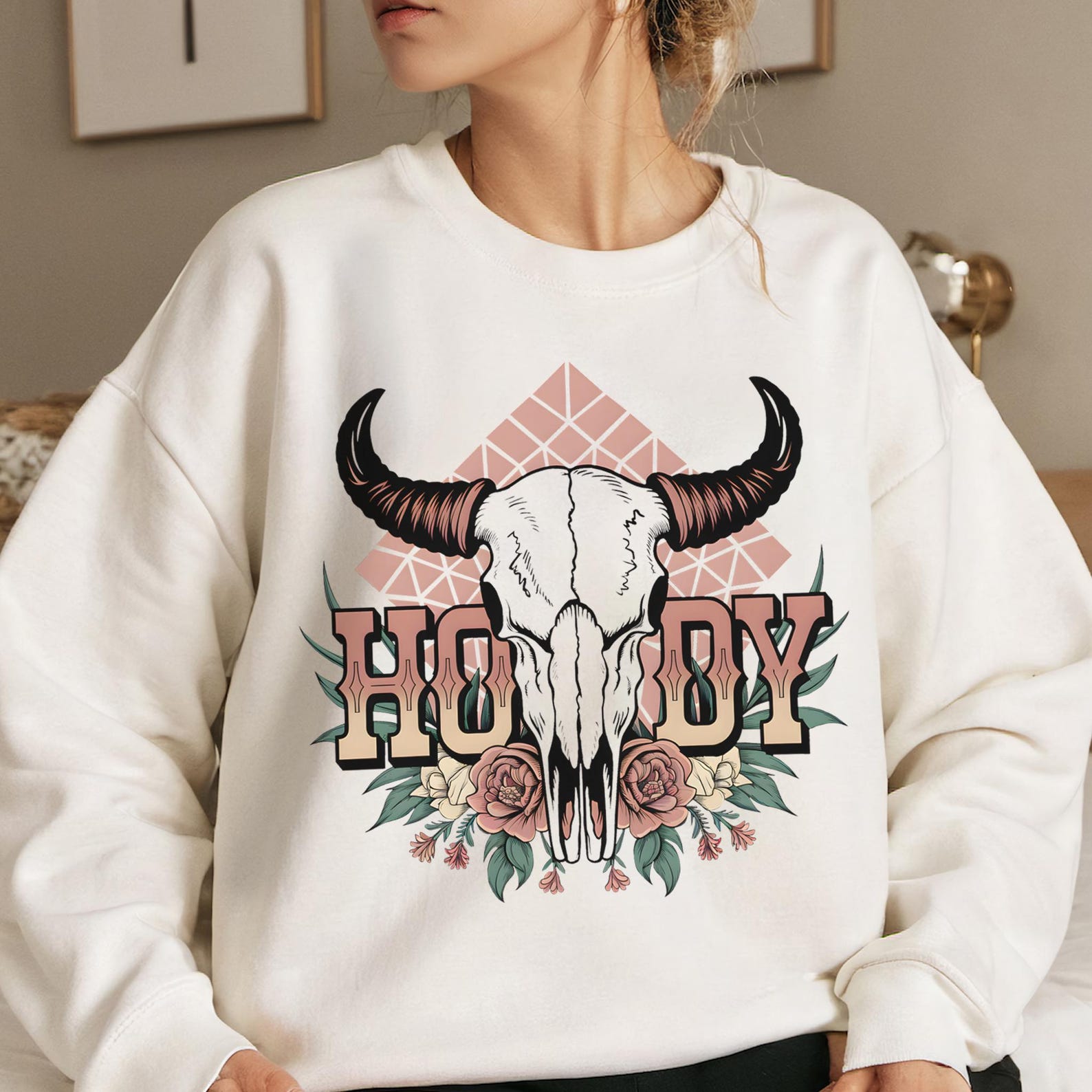 Howdy PNG – Retro Western Cow Skull Psd – Cowgirl Svg Eps Pdf Jpg ...