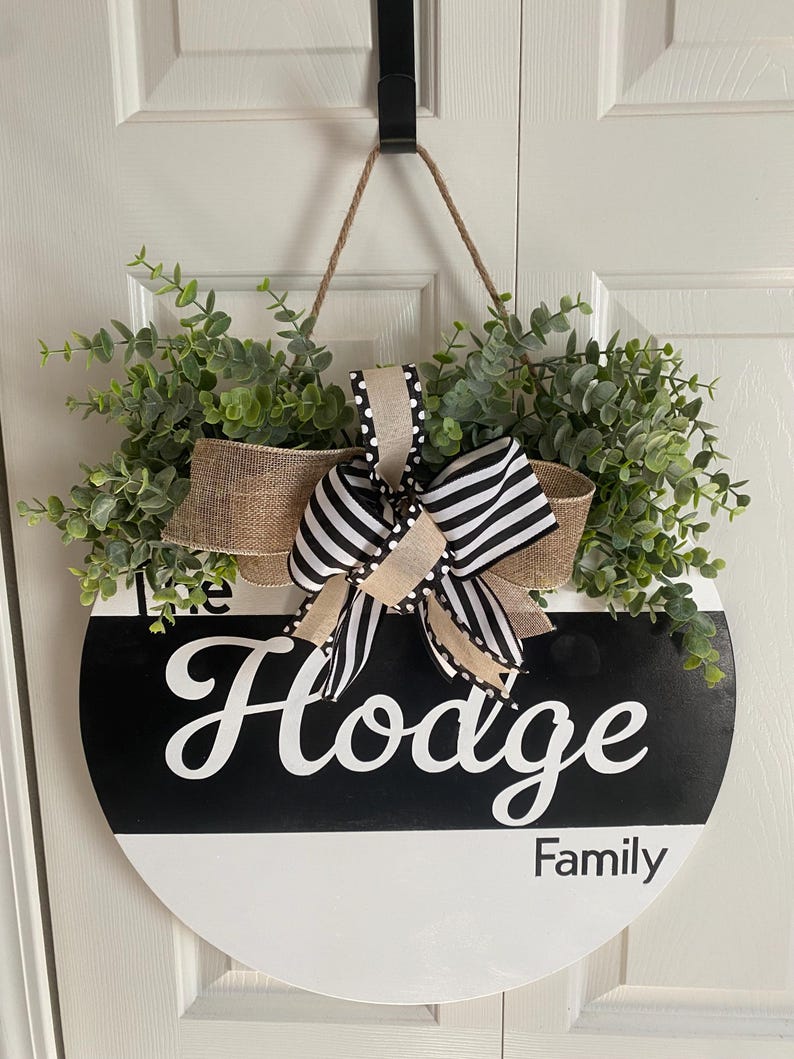 Customwelcome Sign, Front Door Decor, Front Door Wreath, Front Door ...