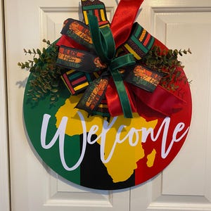 Black History/juneteenth Welcome Door Hanger. Red,black,yellow,and ...