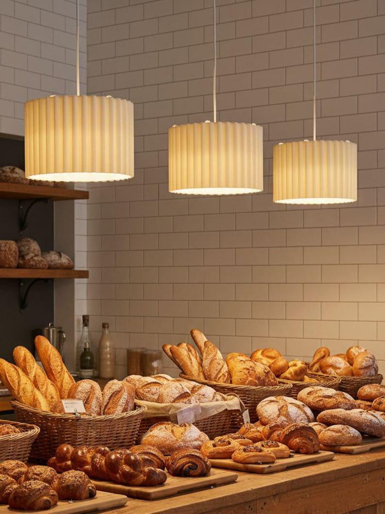 3D Printed PLA Wavy Lamp Shade, Mid-century Modern Pendant Light ...