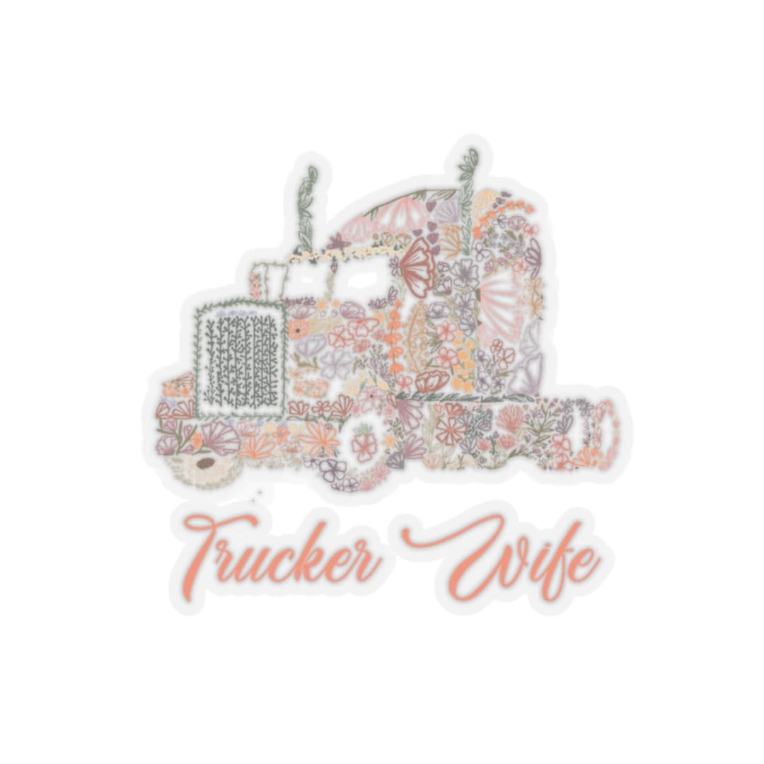 Trucker Wife Wildflower Semi Truck Sticker - Etsy