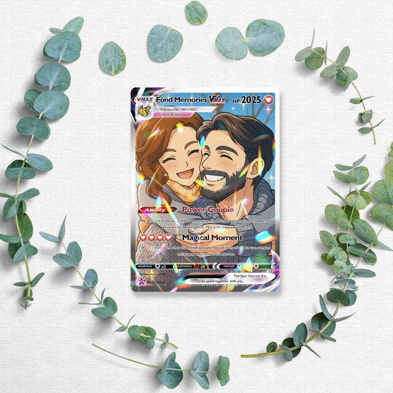 Personalized Pokemon Anniversary Card, Custom Photo Anime Wedding Card ...