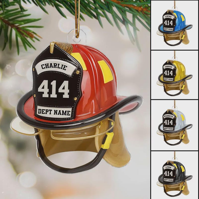 Red Fireman Hat Ornament - Etsy