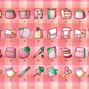 Strawberry/pineberry Pastel Hand Drawn Desktop Folder Icons || MAC and ...