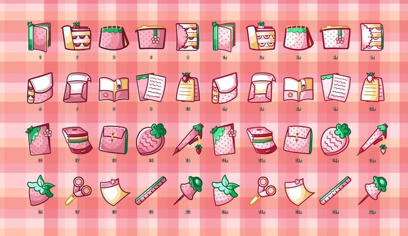Strawberry/pineberry Pastel Hand Drawn Desktop Folder Icons || MAC and ...