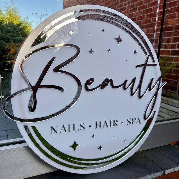 Letrero con logotipo de acrílico / Letrero de salón de belleza ...