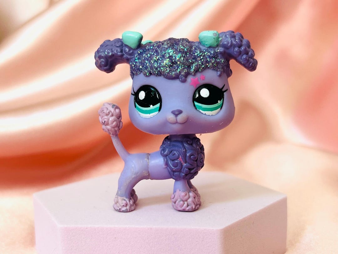 LPS Littlest Pet Shop Authentic Glitter Purple Poodle 2267 / Vintage ...