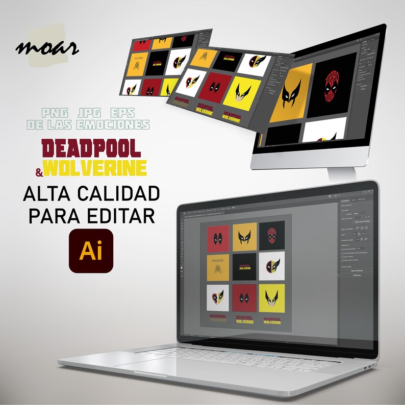 Deadpool & Wolverine Digital File Illustrator, EPS, PNG, JPG ...