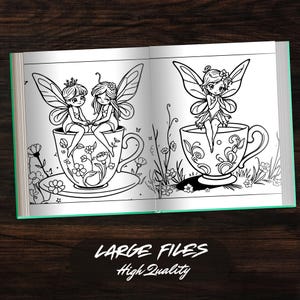 Tea Cup Fairy Coloring Book: 50 Coloring Pages of Miniature Fairies in ...