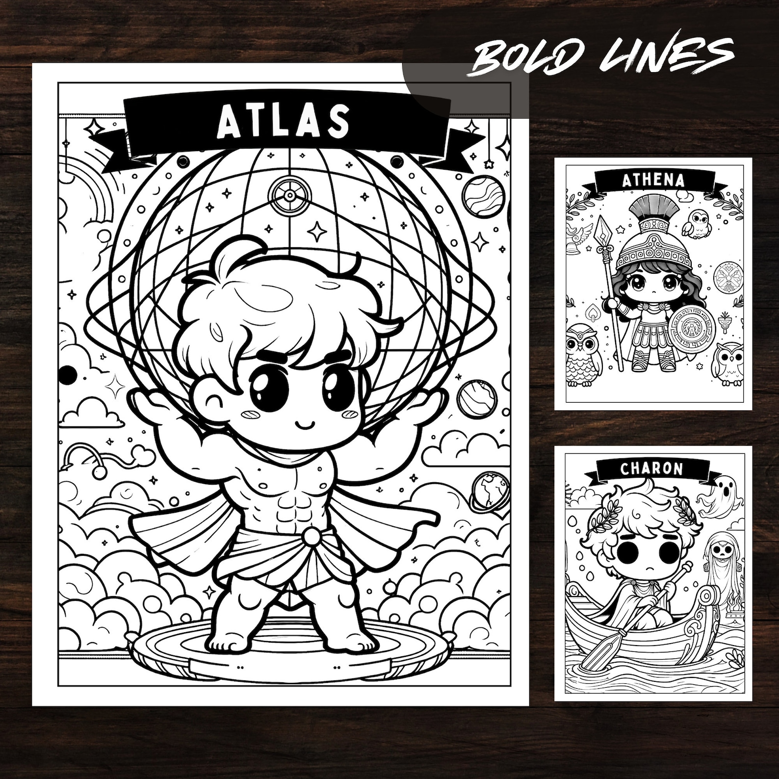 Chibi Style Greek Mythology Coloring Book: 50 Coloring Pages of Greek ...