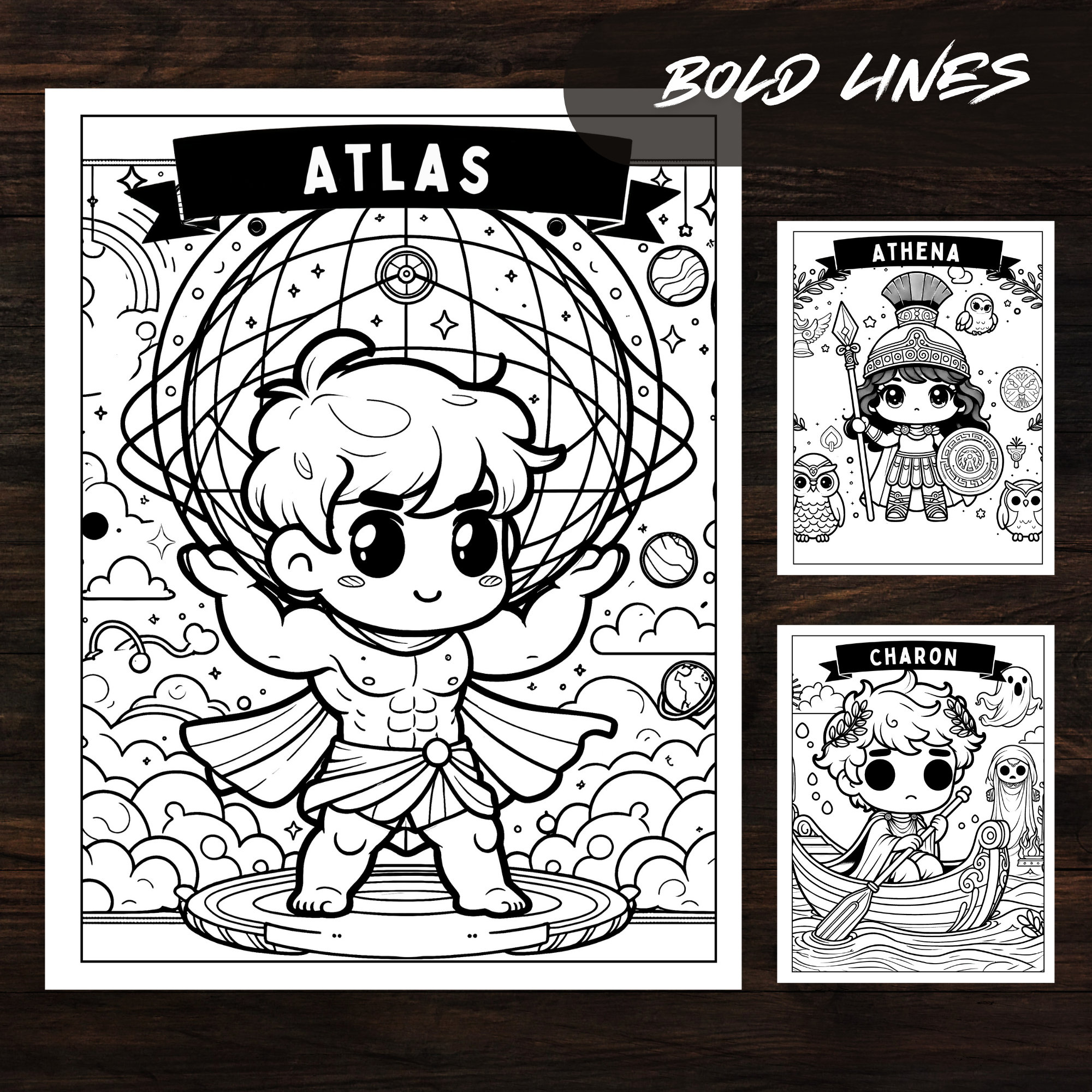 Chibi Style Greek Mythology Coloring Book: 50 Coloring Pages of Greek ...