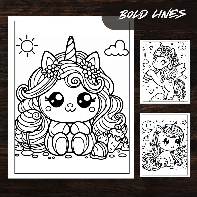 Rainbow Unicorn Coloring Book: 50 Pages of Magical Fantasy Scenes ...