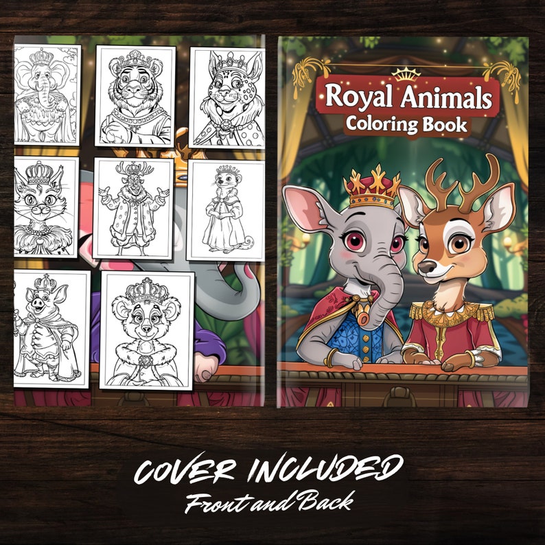 Animals Royal Portrait Coloring Book: 50 Coloring Pages of Regal Cute ...