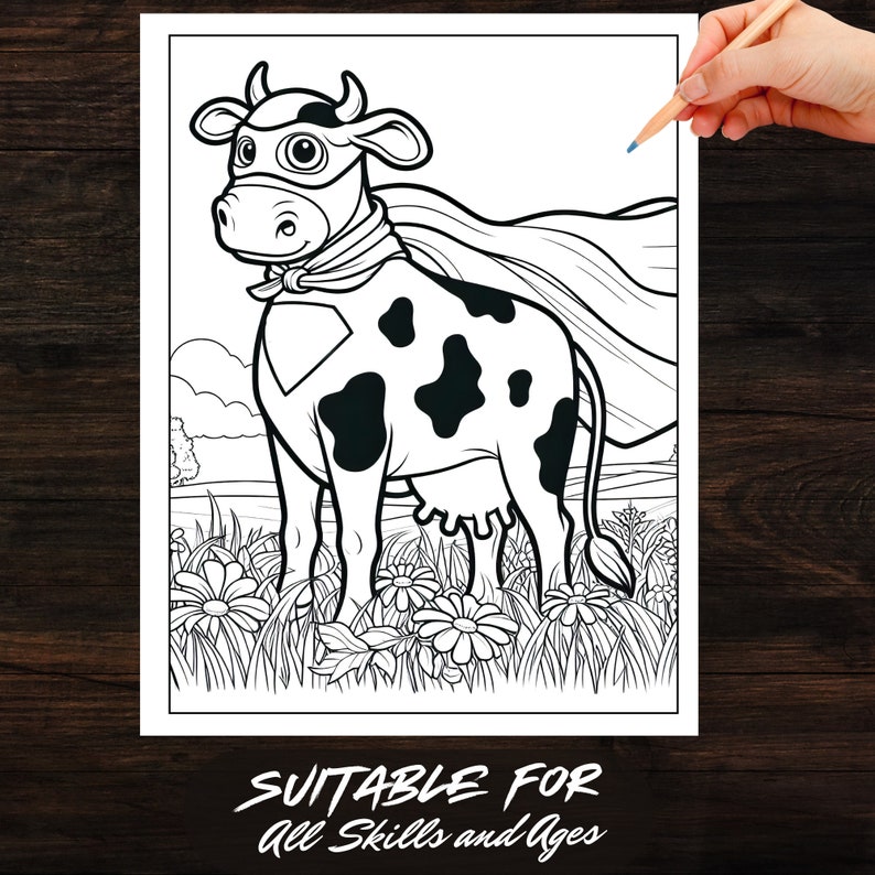 Cute Safari Superhero Animals Coloring Book: 50 Bold and Easy Coloring ...