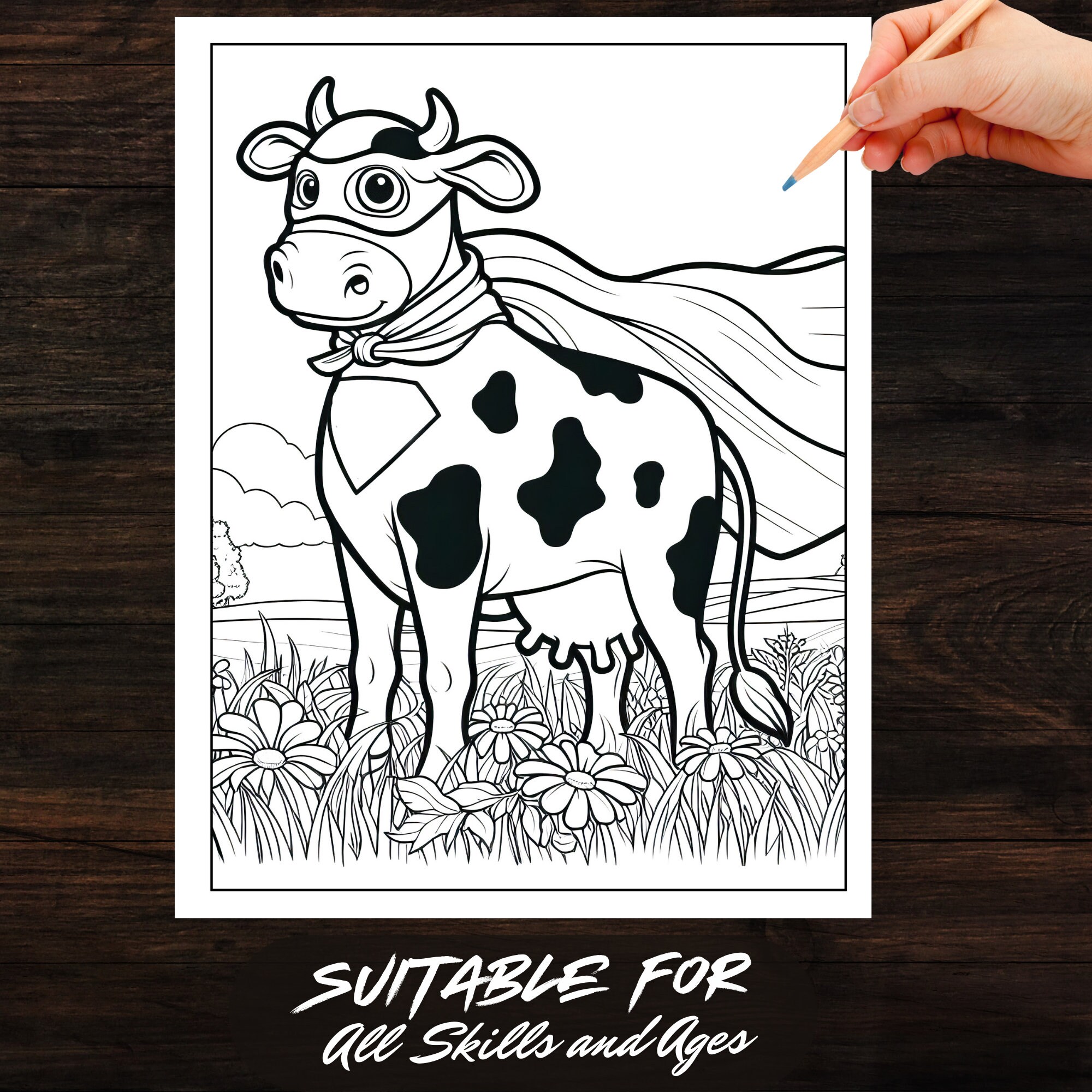 Cute Safari Superhero Animals Coloring Book: 50 Bold and Easy Coloring ...