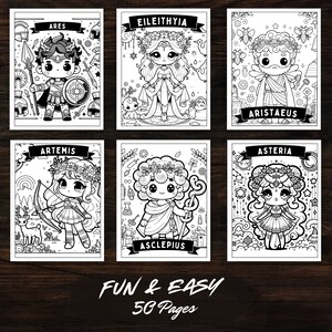 Chibi Style Greek Mythology Coloring Book: 50 Coloring Pages of Greek ...