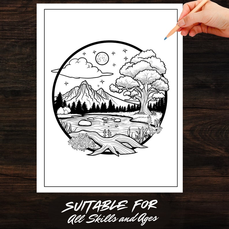 Calming Nature Zen Coloring Book : 50 Printable Coloring Pages of ...