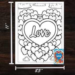 Love Coloring Book: 50 Coloring Pages of Heart Art - Adult Coloring ...