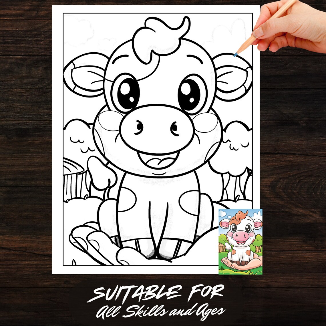 Cute Animals in Hands Coloring Book: 50 Fun Coloring Pages Adorable ...