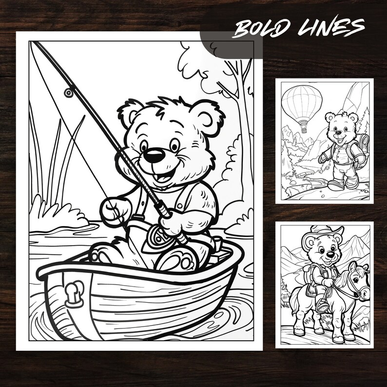 Teddy Bear Adventures Awaits Coloring Book: 50 Around the World Cute ...