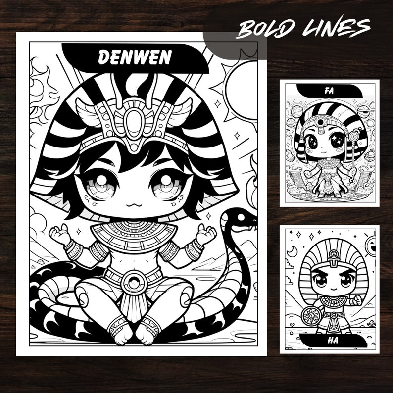Egyptian Gods and Goddesses Chibi Characters Coloring Pages: 50 ...