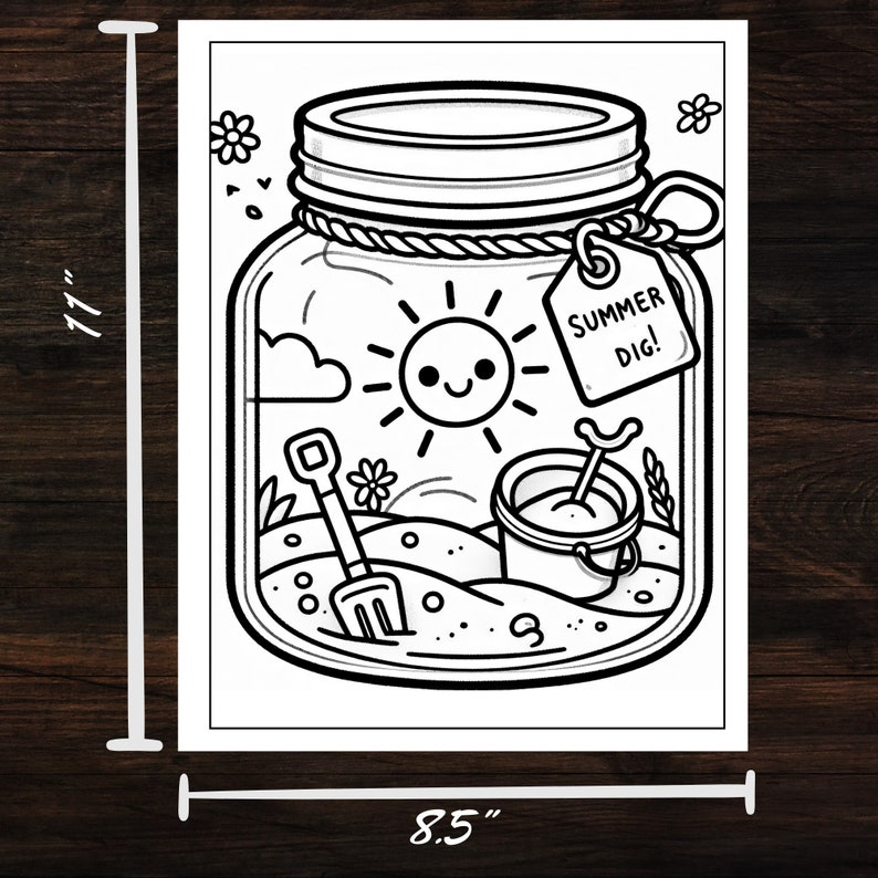 Summer in a Bottle Coloring Book: 50 PDF Print Friendly Pages, Beach ...
