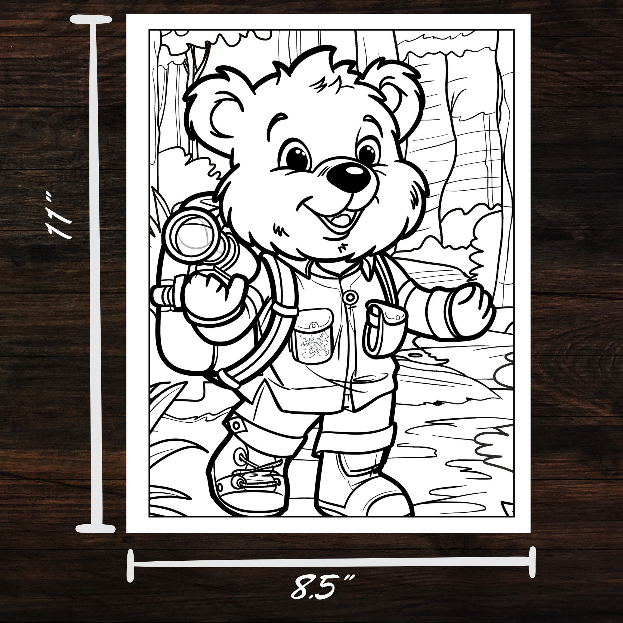 Teddy Bear Adventures Awaits Coloring Book: 50 Around the World Cute ...