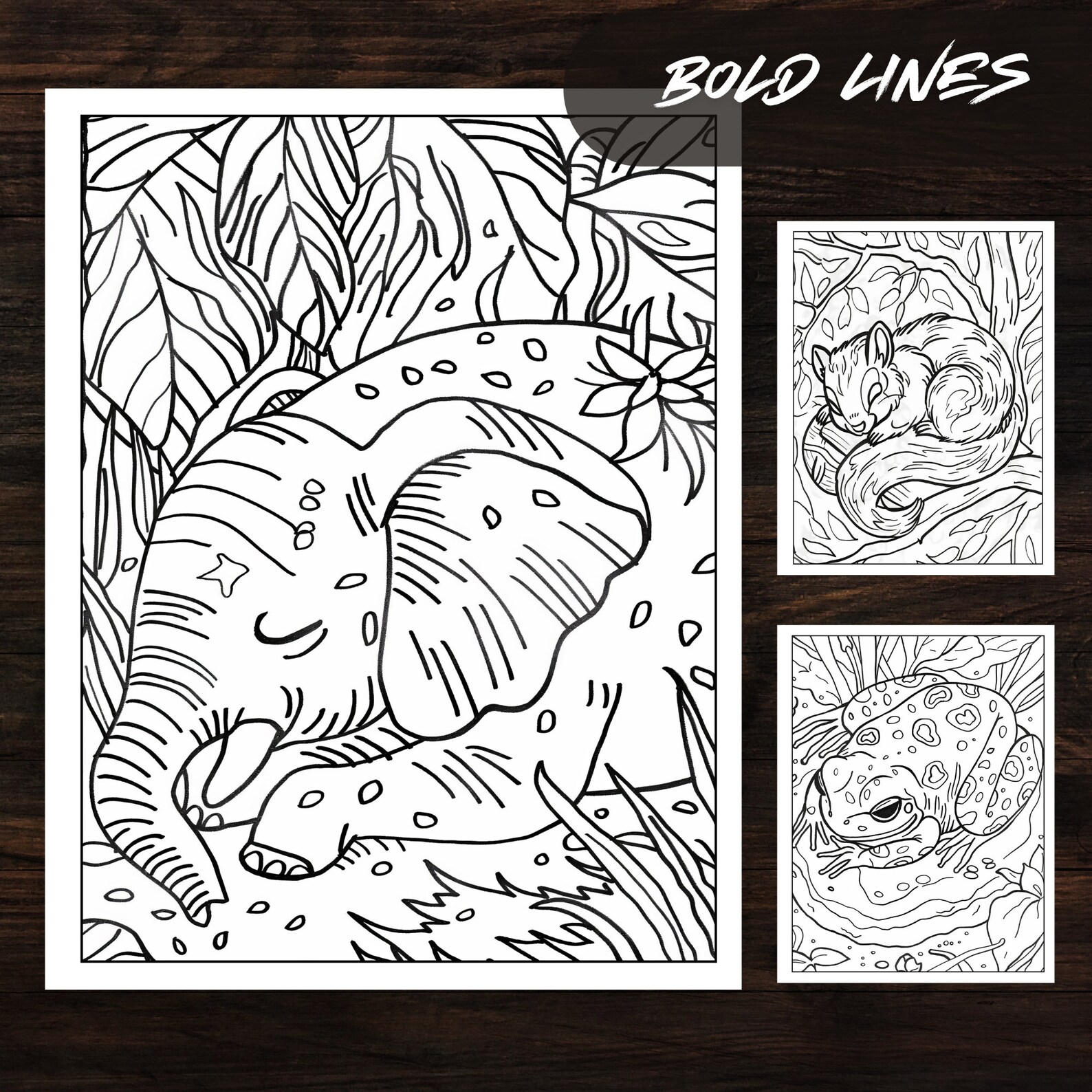 Sleeping Animals Coloring Book: 50 Cute Wildlife Coloring Pages ...