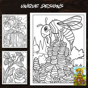 Honey Bee Art Coloring Book : 50 Cute & Easy Coloring Pages for All ...