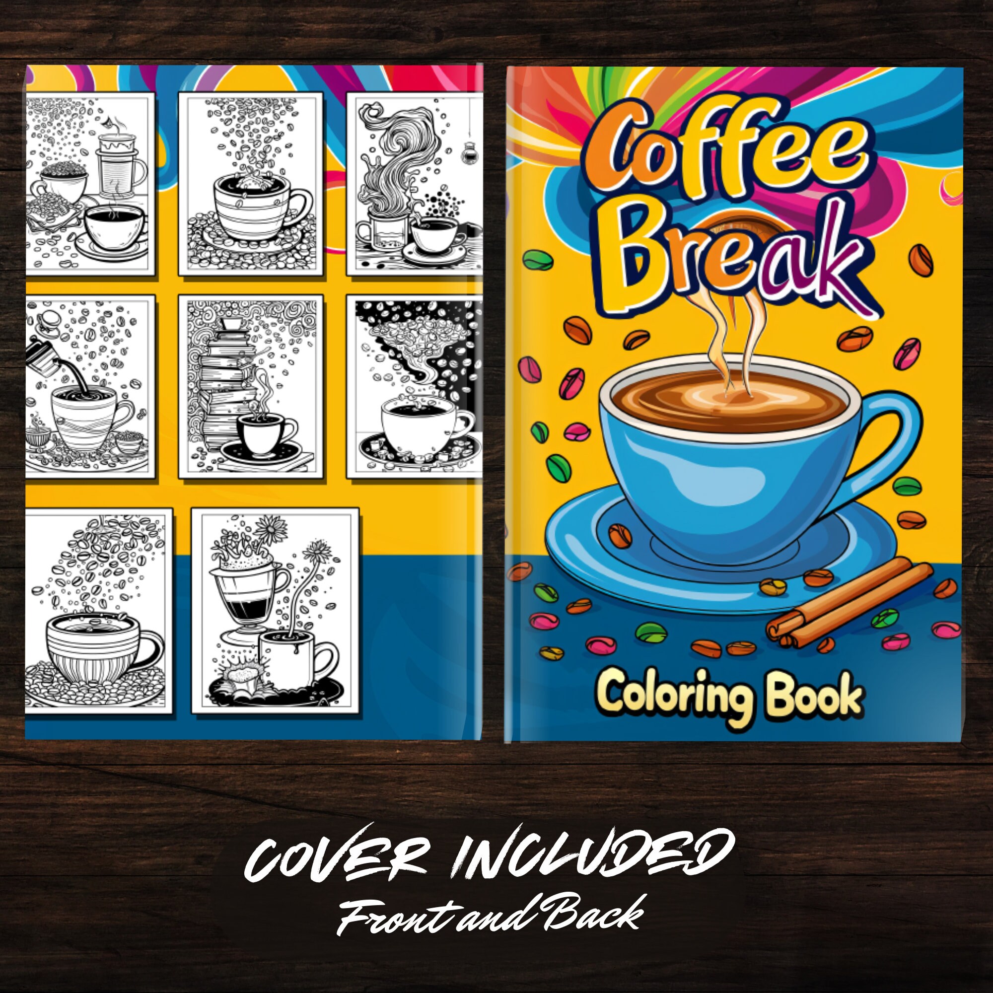 Coffee Break Coloring Book: 50 Coffee Coloring Pages as Printable PDF ...