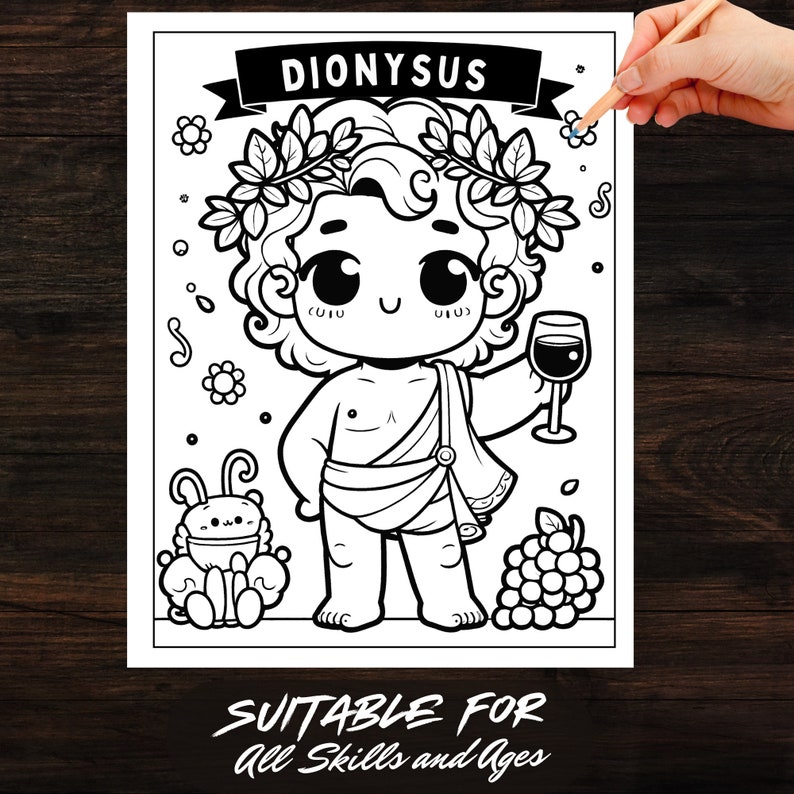 Chibi Style Greek Mythology Coloring Book: 50 Coloring Pages of Greek ...
