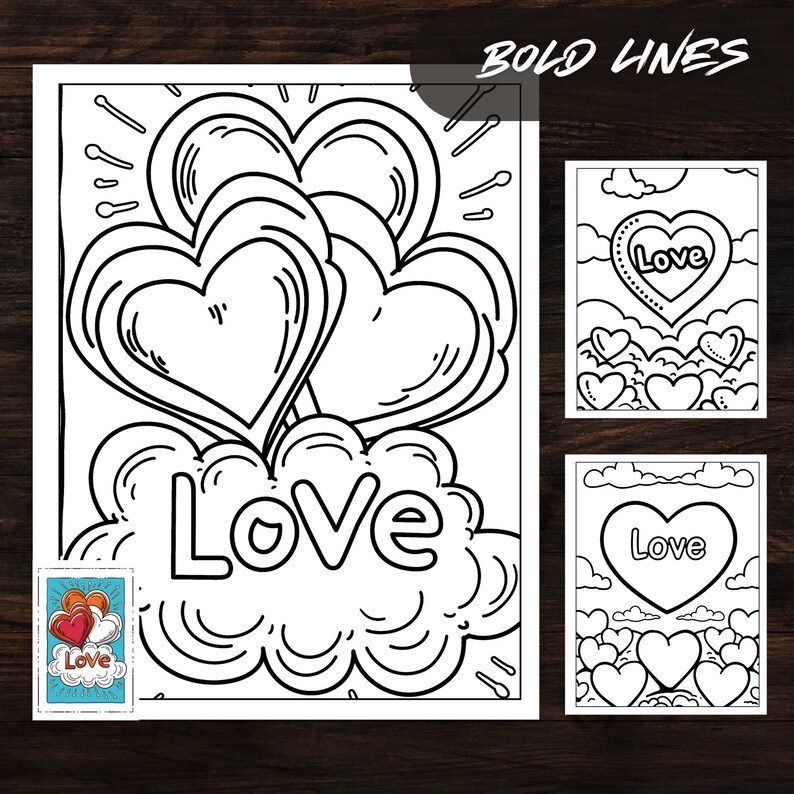 Love Coloring Book: 50 Coloring Pages of Heart Art - Adult Coloring ...