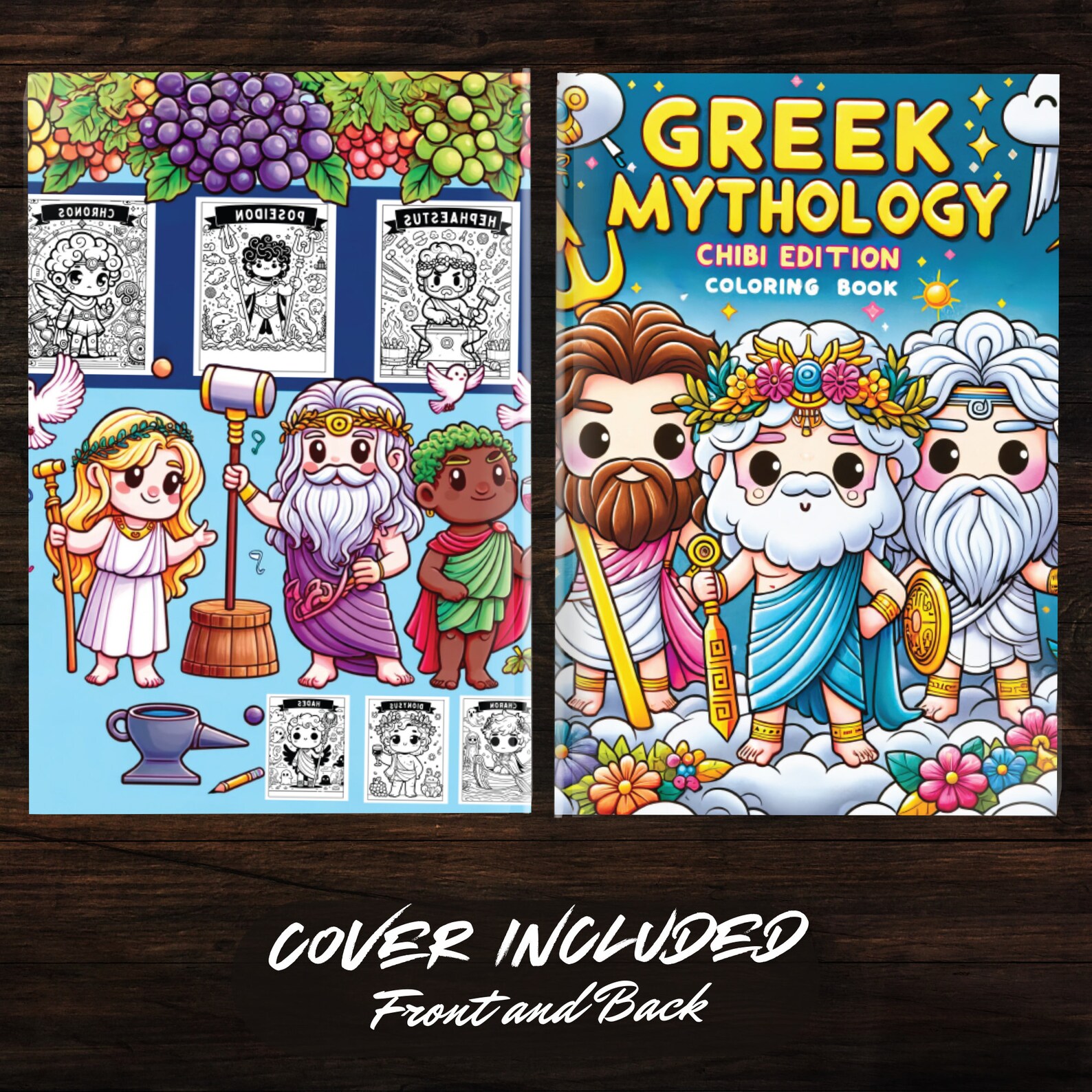 Chibi Style Greek Mythology Coloring Book: 50 Coloring Pages of Greek ...