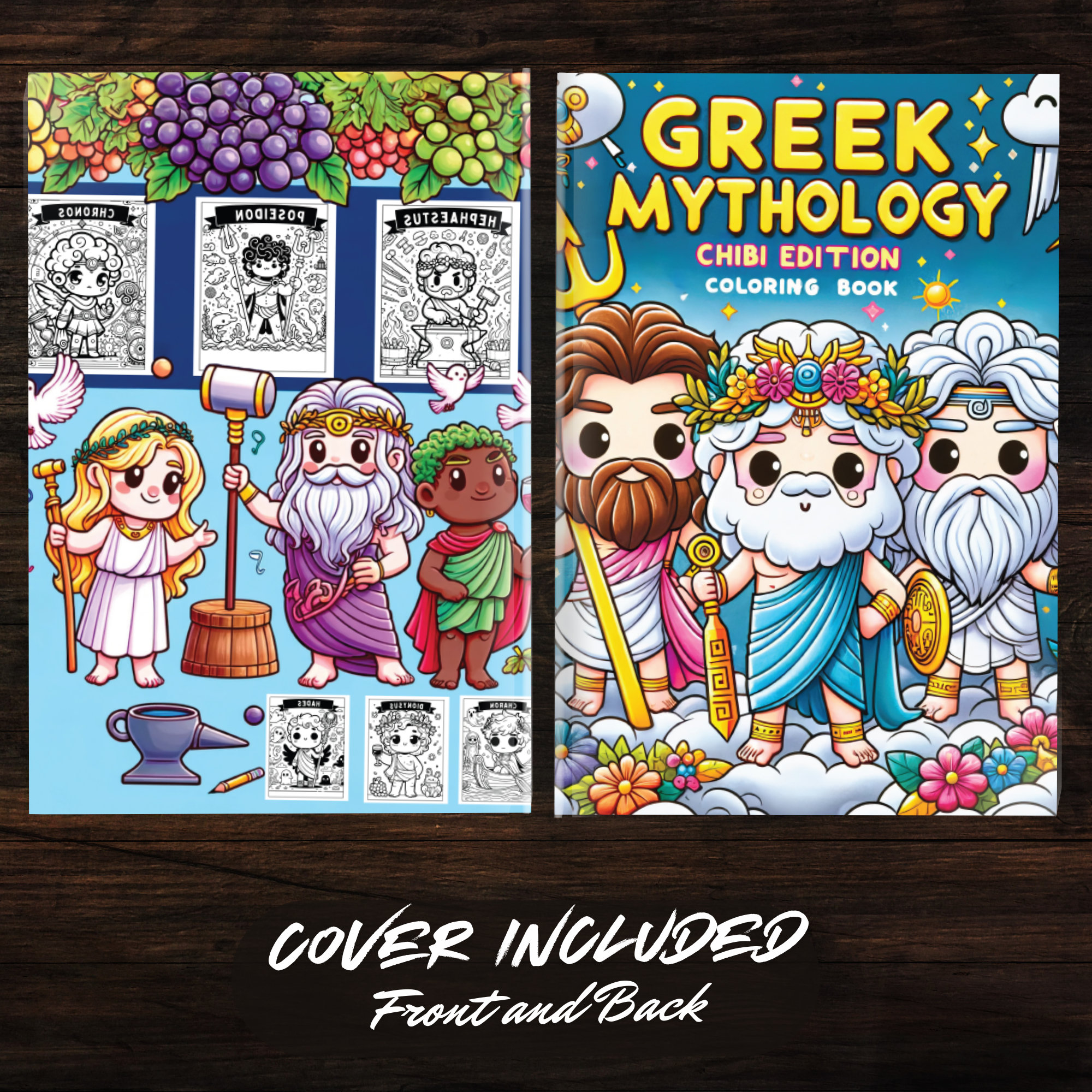Chibi Style Greek Mythology Coloring Book: 50 Coloring Pages of Greek ...
