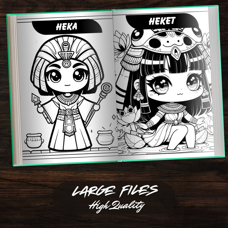 Egyptian Gods and Goddesses Chibi Characters Coloring Pages: 50 ...