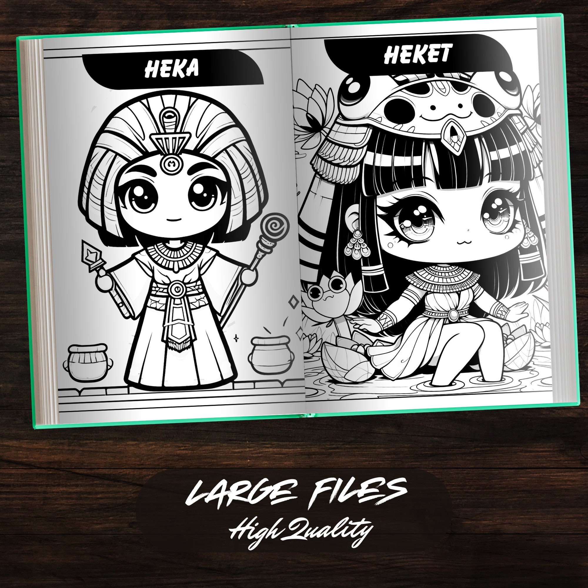Egyptian Gods and Goddesses Chibi Characters Coloring Pages: 50 ...