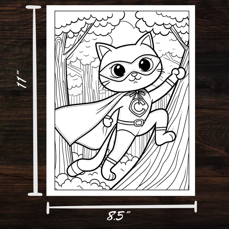 Cute Safari Superhero Animals Coloring Book: 50 Bold and Easy Coloring ...