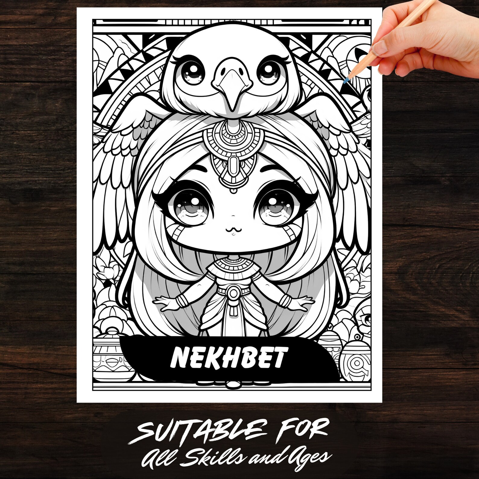 Egyptian Gods and Goddesses Chibi Characters Coloring Pages: 50 ...
