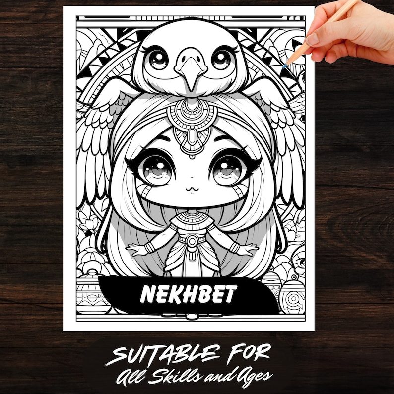 Egyptian Gods and Goddesses Chibi Characters Coloring Pages: 50 ...
