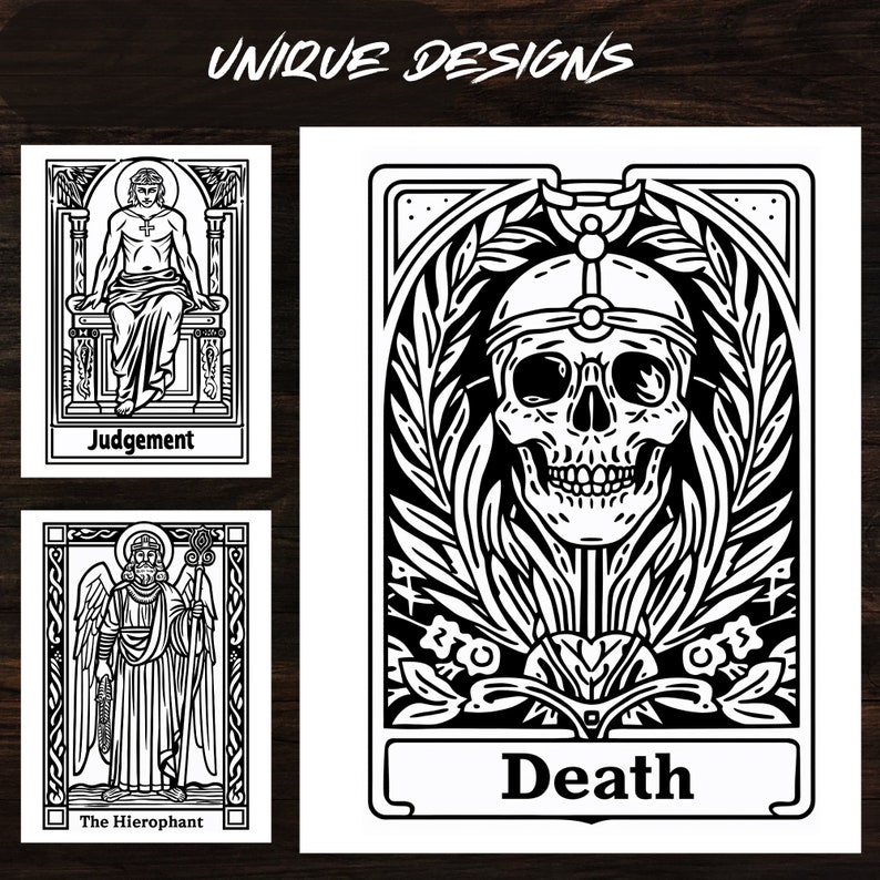 Tarot Cards Coloring Book : 30 Book of Shadow Digital Tarot Printable ...