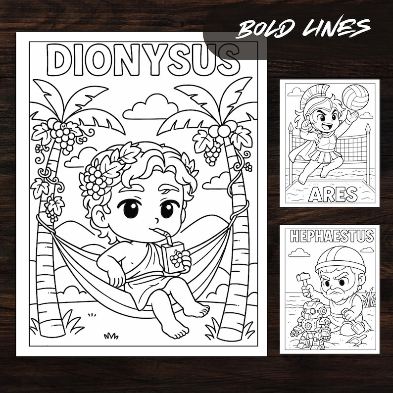 Greek Mythology Summer Edition: 50 Chibi Pages Fantasy Coloring Greek ...