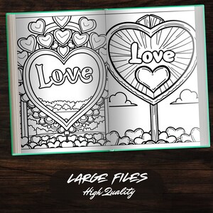 Love Coloring Book: 50 Coloring Pages of Heart Art - Adult Coloring ...